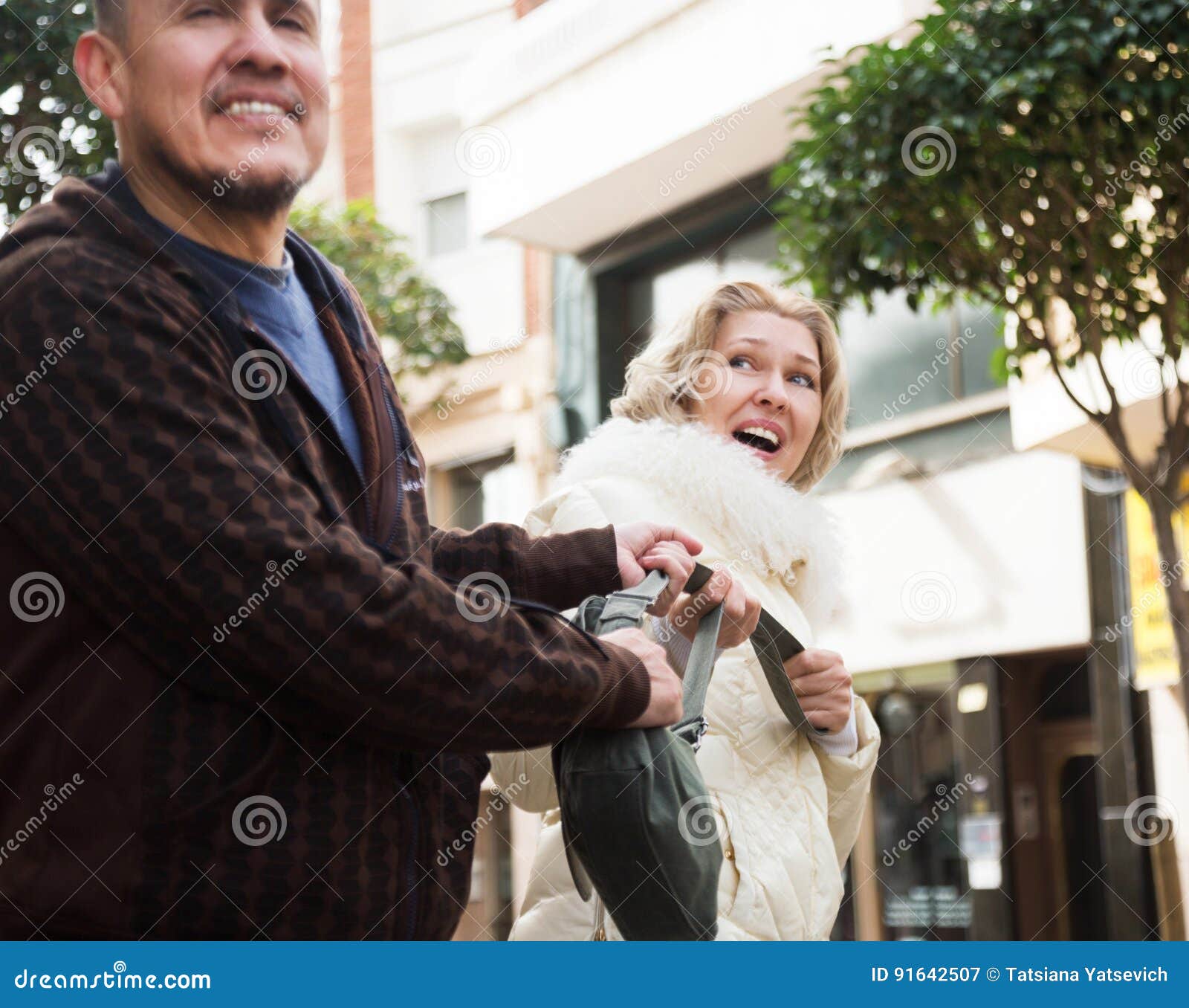 Crime Robbery on the Street Stock Image - Image of harass, miserable ...