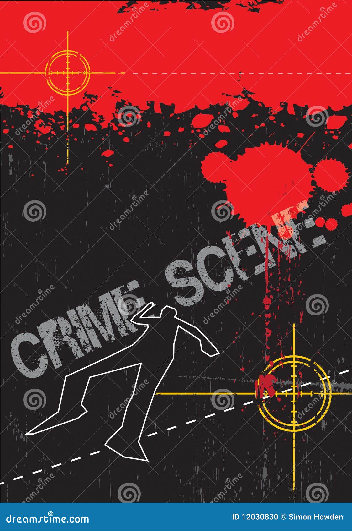 Crime scene stock vector. Illustration of officer, murder - 12030830