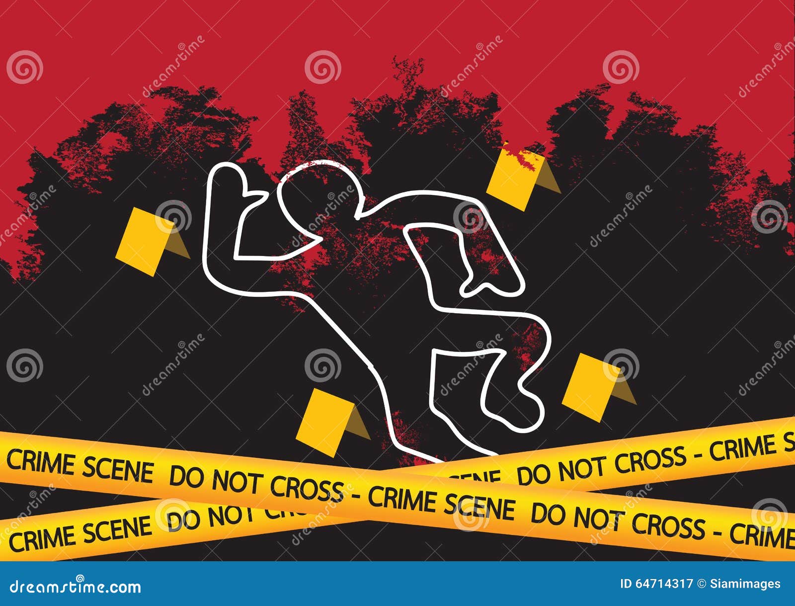 Crime Scene Danger Tapes Illustration Stock Vector - Illustration of ...