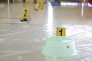 Crime scene demo stock image. Image of classroom, analysis - 53538905