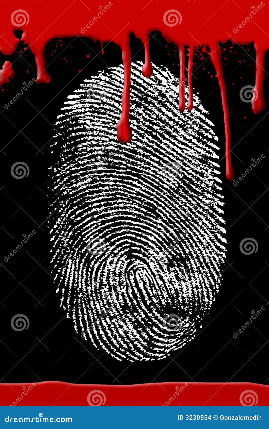 Crime Scene Fingerprint Blood Stock Illustration - Illustration of ...