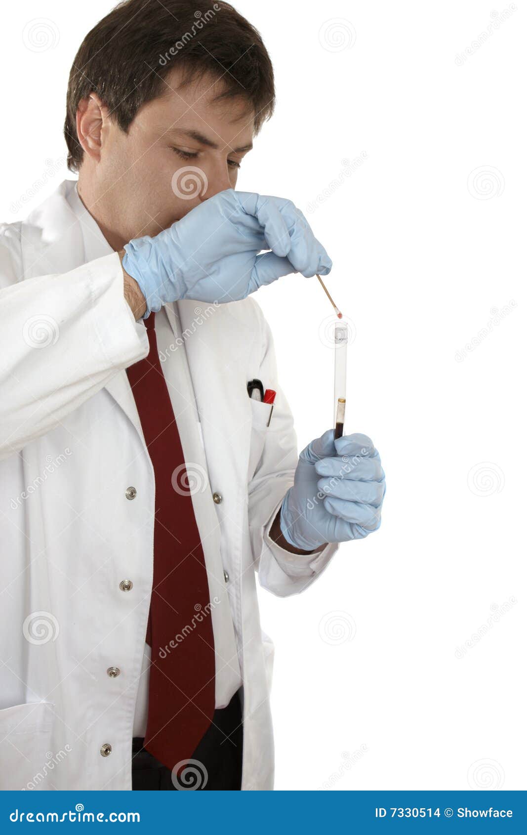 Crime Scene Investigator Testing a Swab for Blood Stock Photo - Image ...