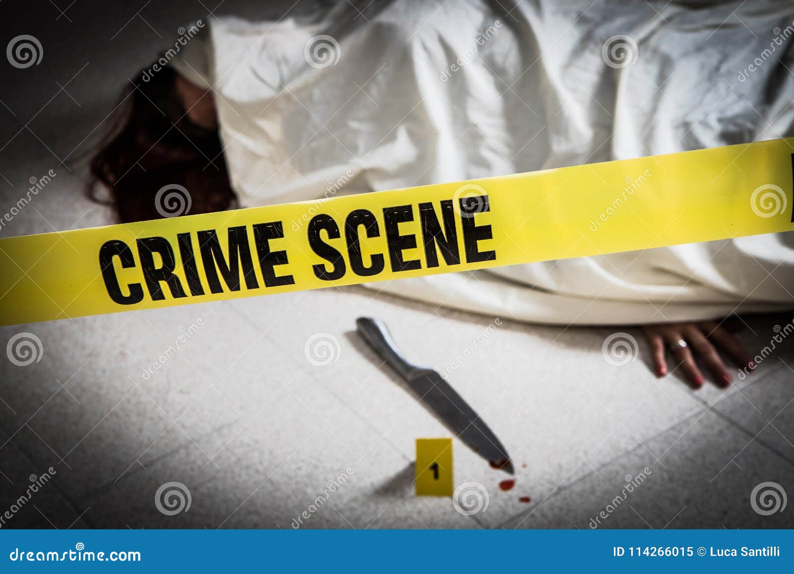 Crime Scene with Woman Dead Stock Image - Image of death, detective ...