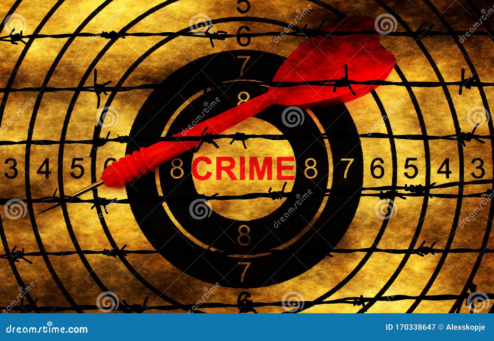 Crime Target Concept on Barbwire Stock Illustration - Illustration of ...