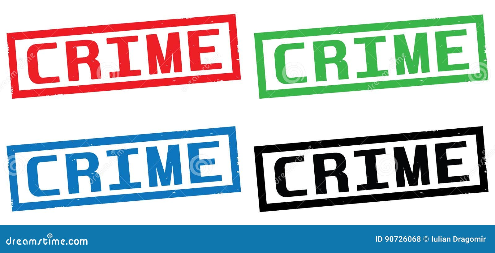 CRIME Text, on Rectangle Border Stamp Sign. Stock Illustration ...