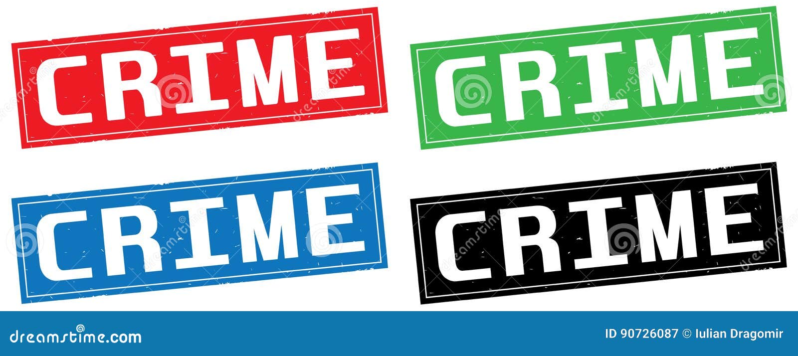 CRIME Text, on Rectangle Stamp Sign. Stock Illustration - Illustration ...