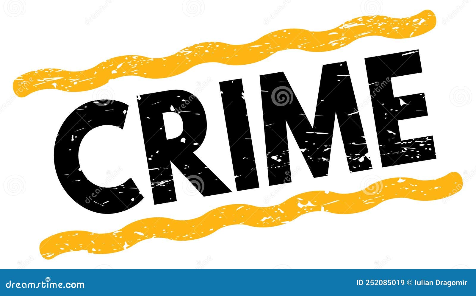 CRIME Text on Yellow-black Lines Stamp Sign Stock Illustration ...