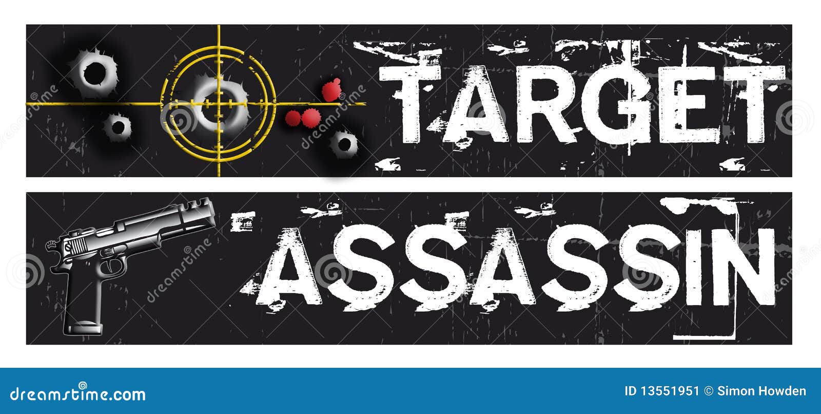 Crime Banners With Bloody Handprints Cartoon Vector | CartoonDealer.com ...