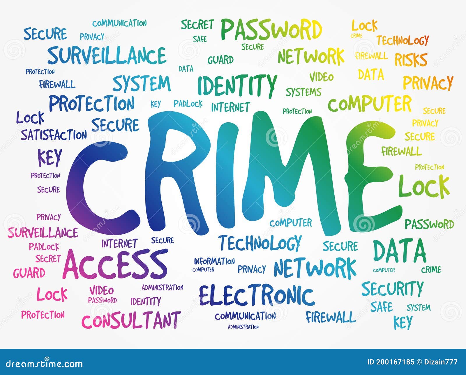 Crime word cloud collage stock illustration. Illustration of collage ...
