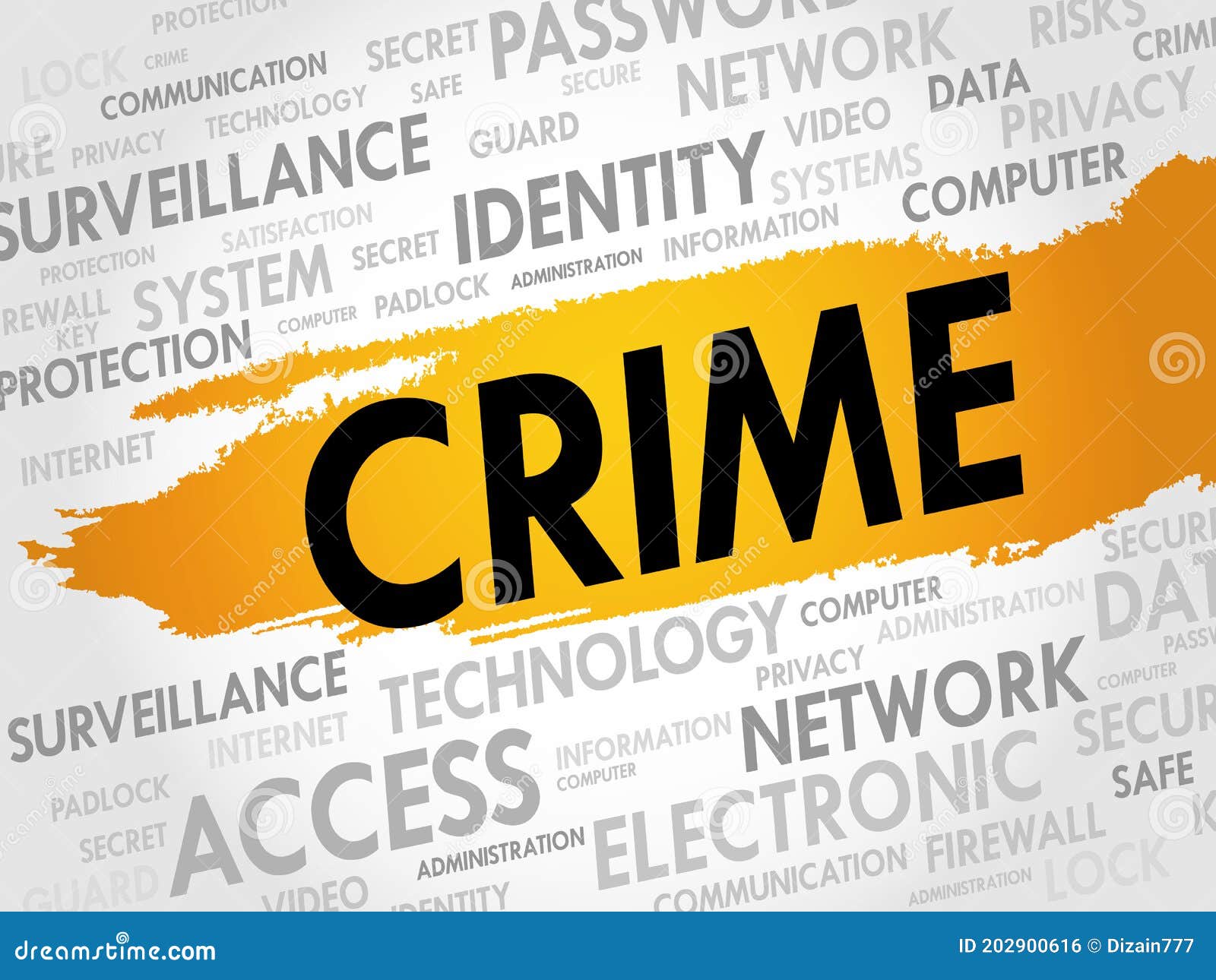 CRIME word cloud stock illustration. Illustration of conceptual - 202900616