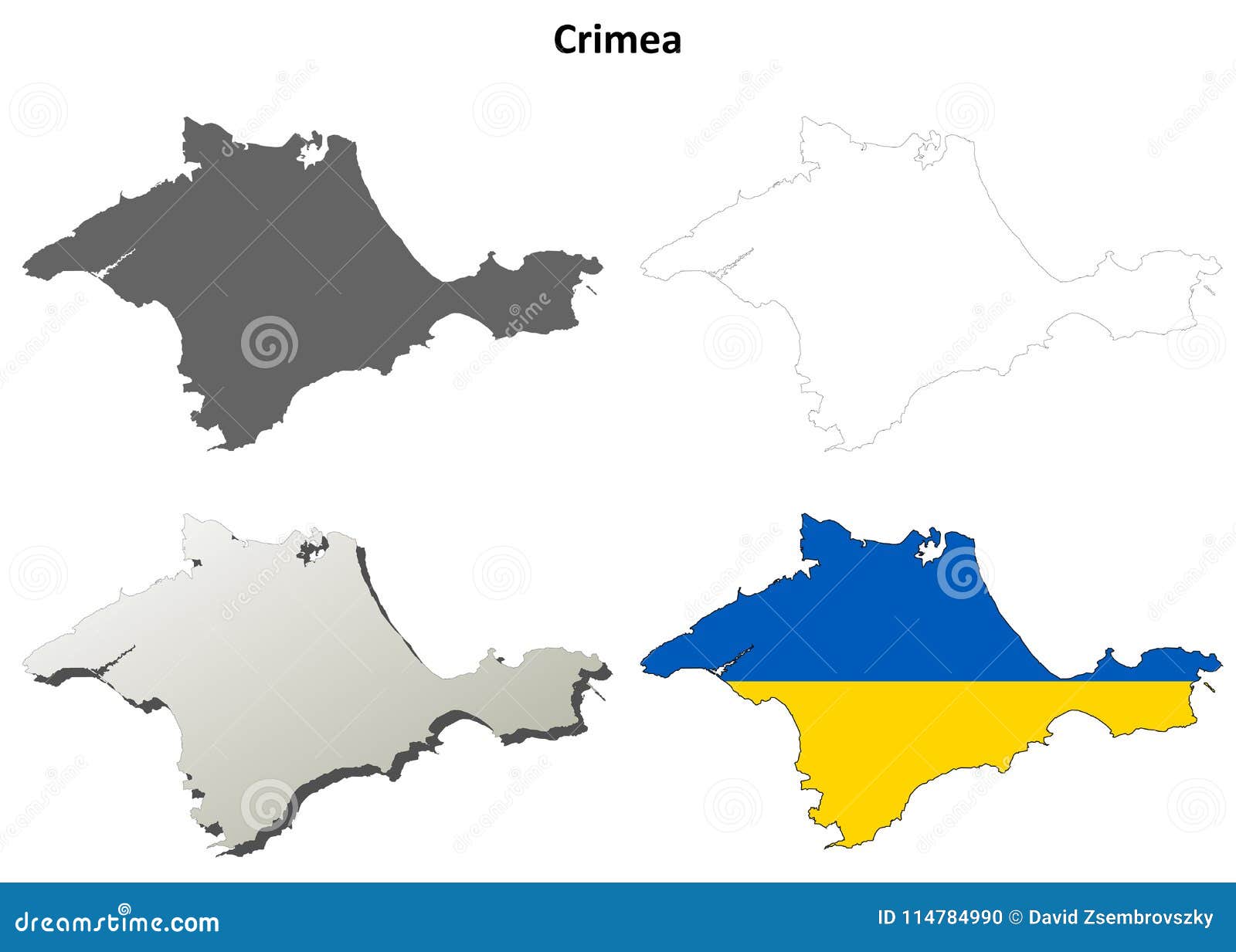 Crimea Outline Map Set - Ukrainian Version Stock Vector - Illustration ...