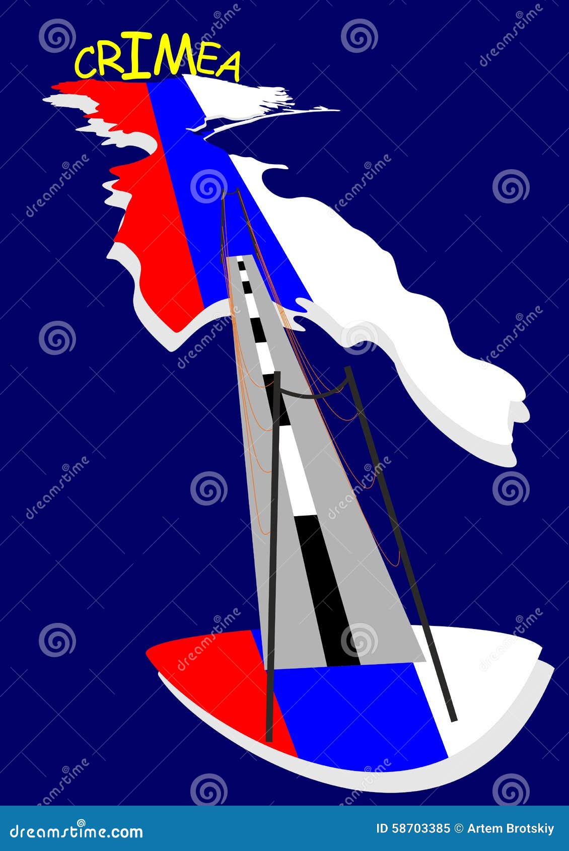 Bridge To Crimea. Schematic Map Of Kerch Bridge. Vector Illustration ...