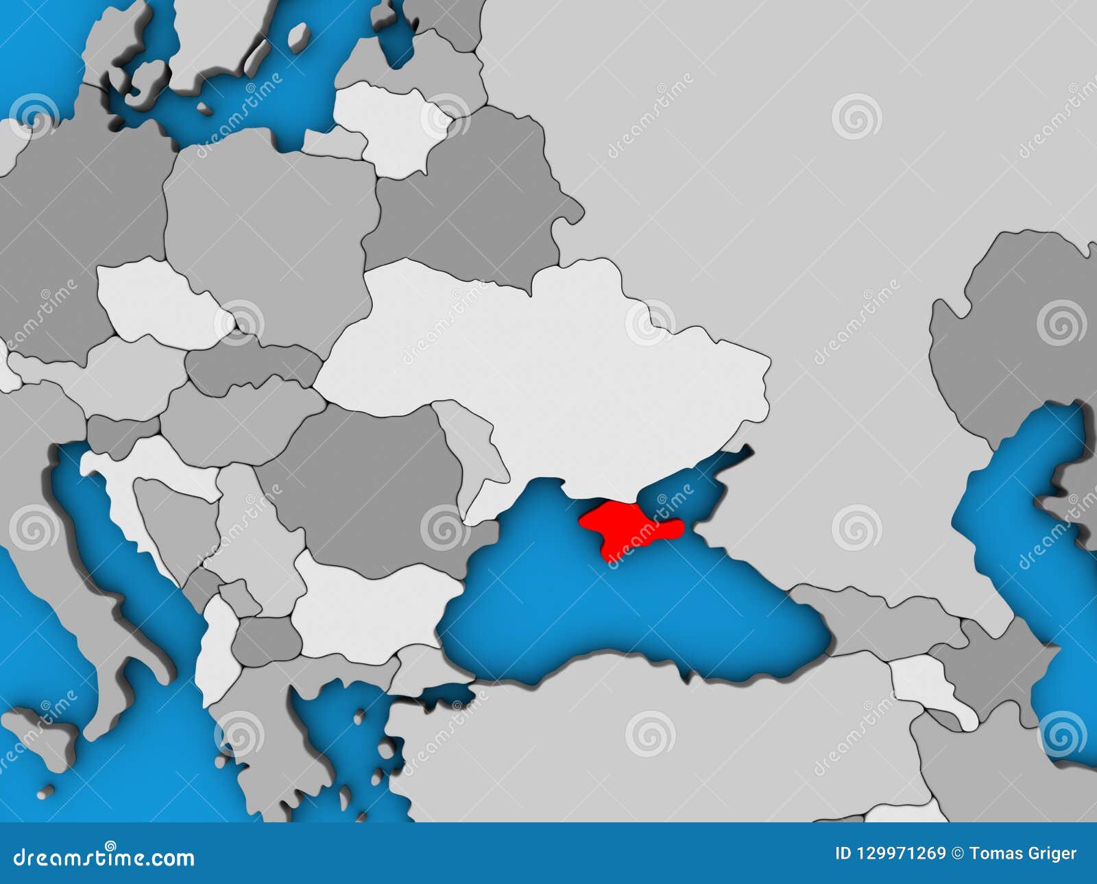 Crimea en el mapa 3D stock de ilustración. Ilustración de ucrania ...