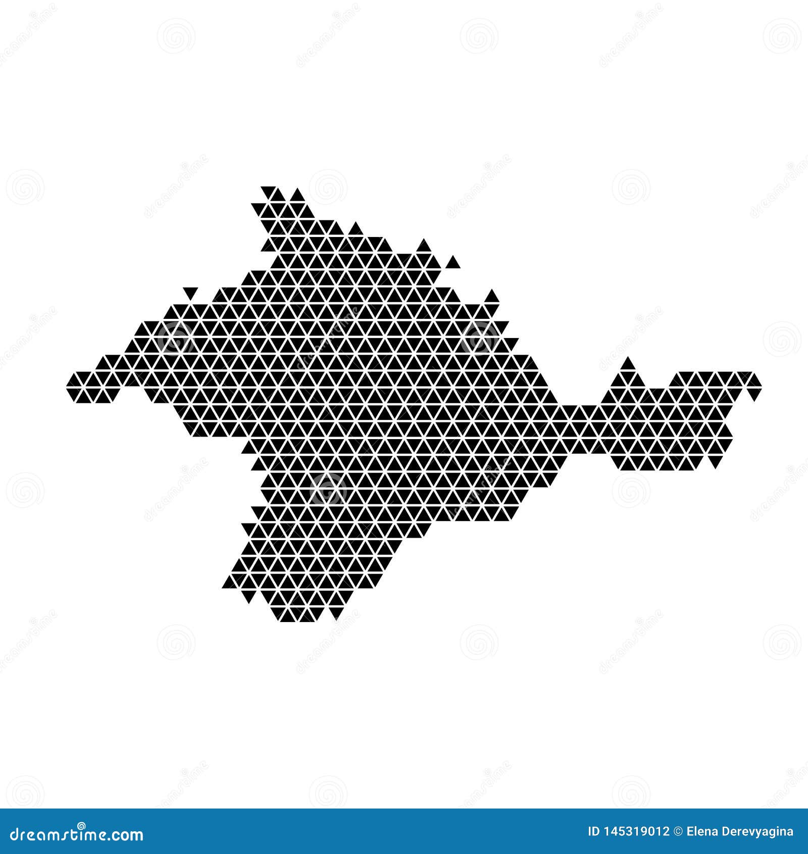 Crimea Map Of Black Contour Curves On White Background Of Vector Stock ...