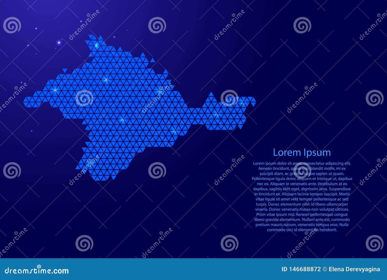 Crimea Map Abstract Schematic from Blue Triangles Repeating Pattern ...