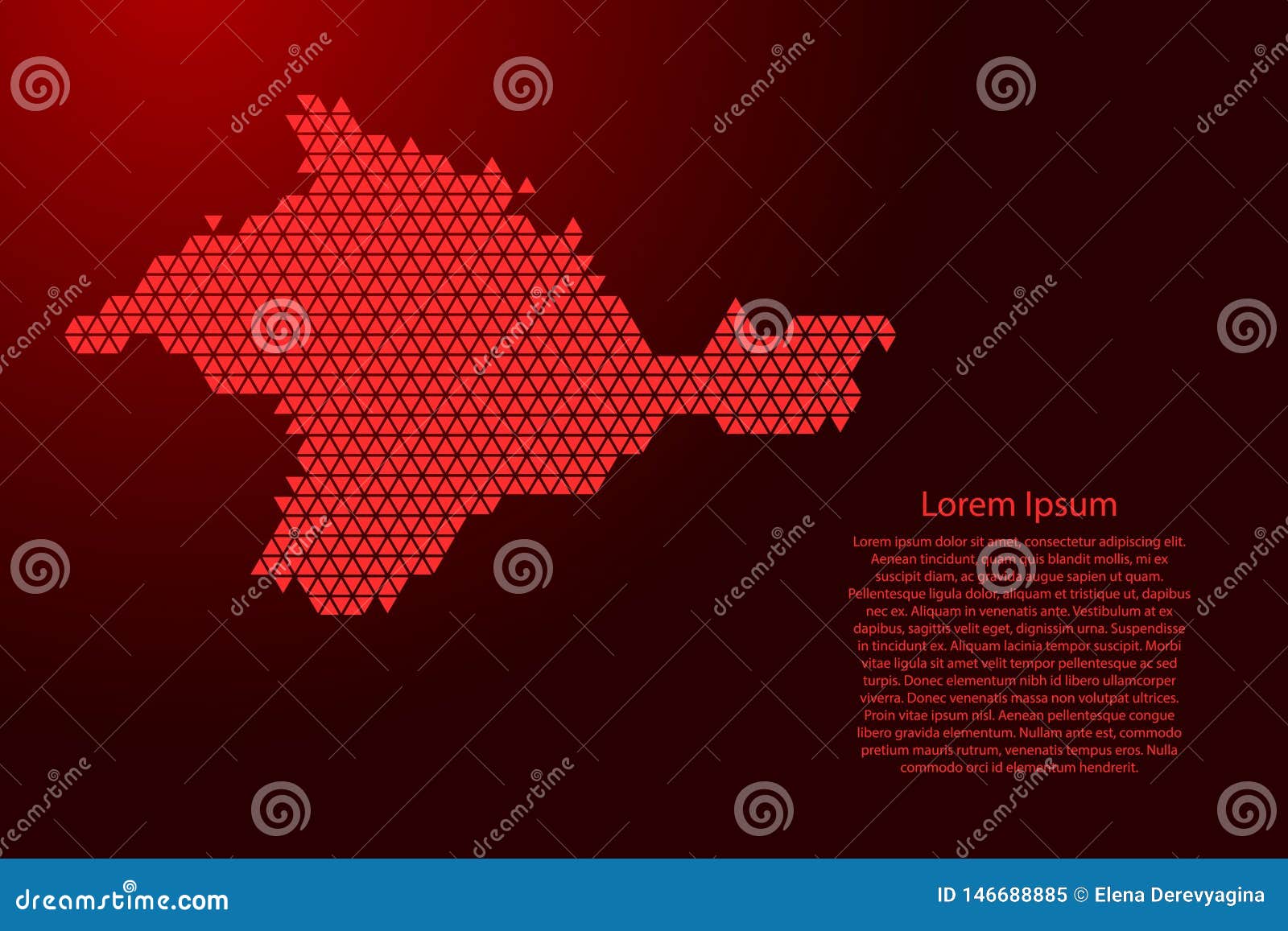 Crimea Map Abstract Schematic from Red Triangles Repeating Pattern ...