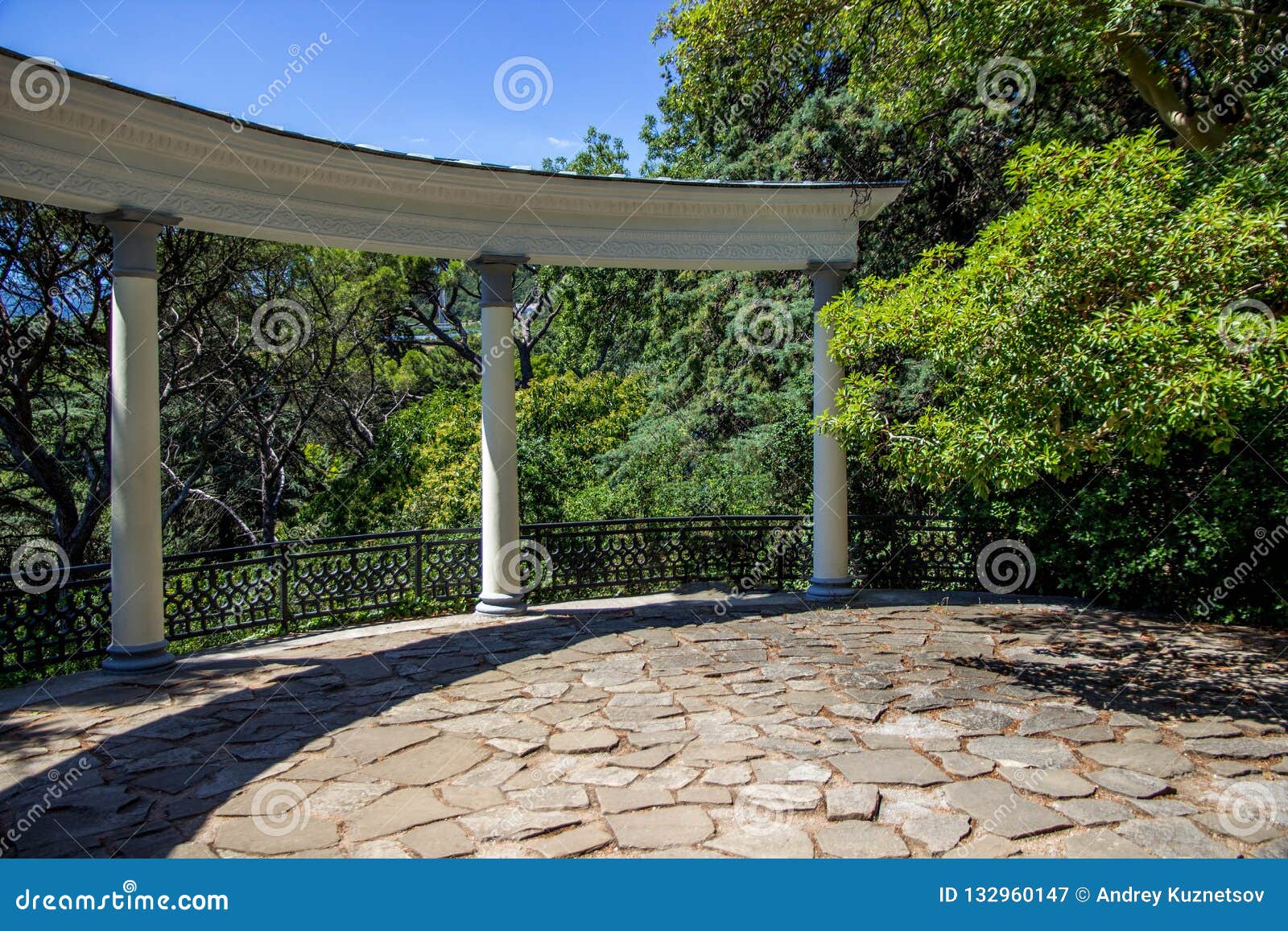 Crimea, Nikitsky Botanical Garden. View of Colonnade Stock Image ...