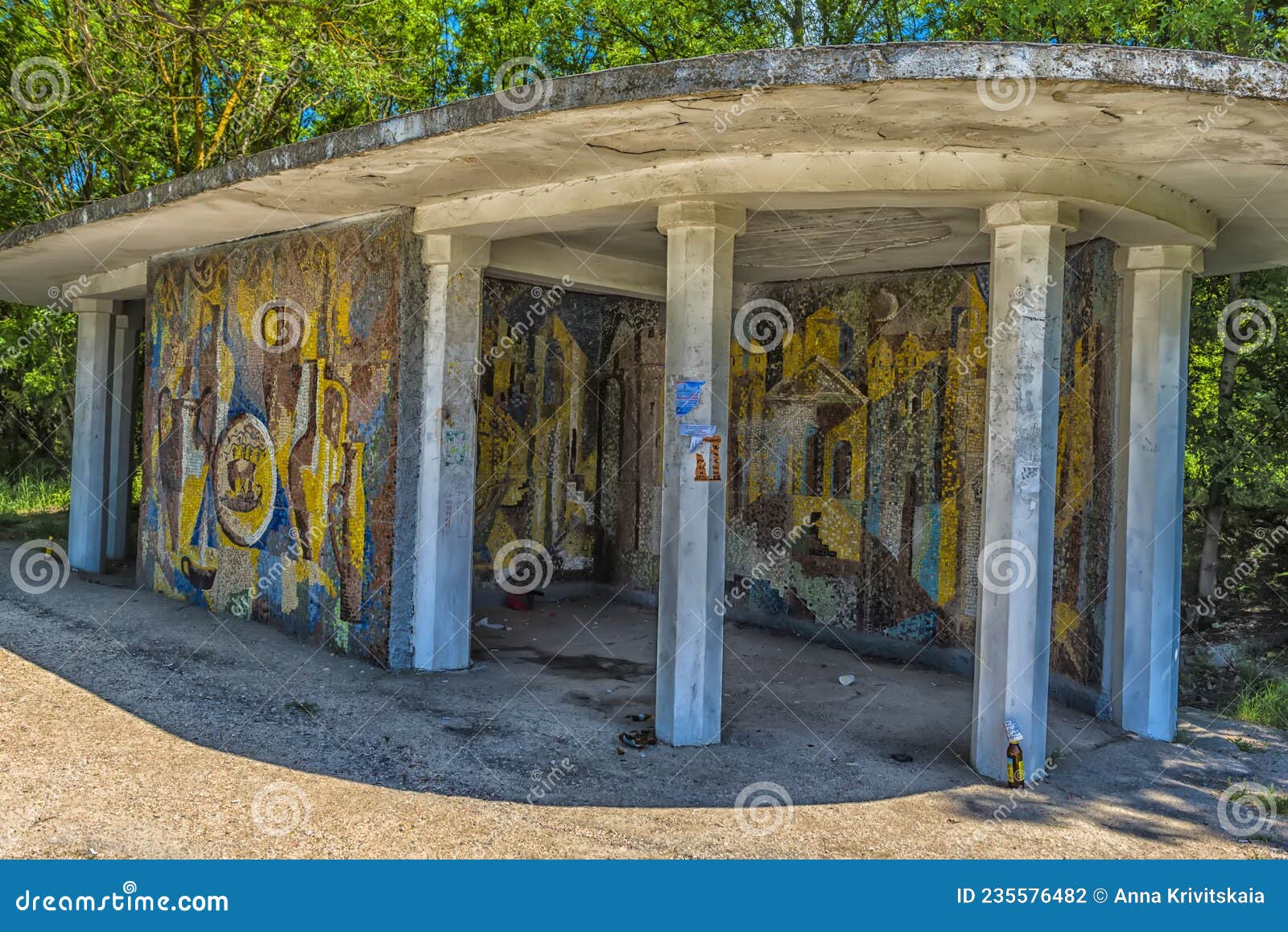 An Old Soviet-era Bus Stop on a Road in Crimea Editorial Photography ...