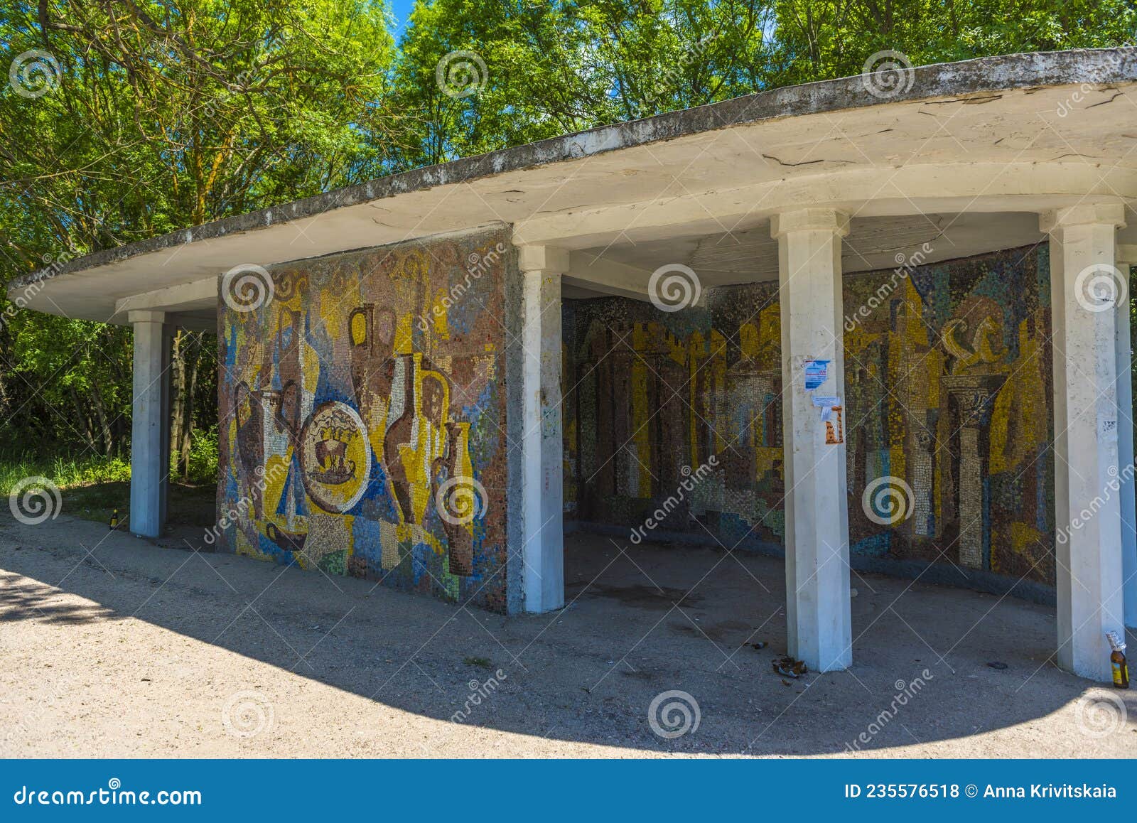 An Old Soviet-era Bus Stop on a Road in Crimea Editorial Stock Photo ...
