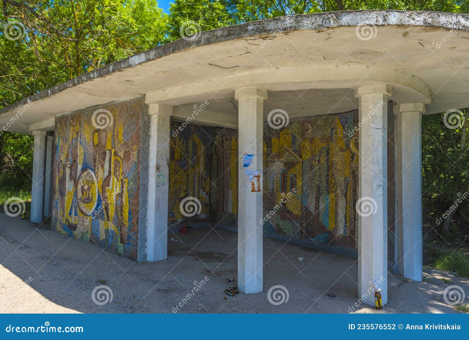 An Old Soviet-era Bus Stop on a Road in Crimea Editorial Photography ...