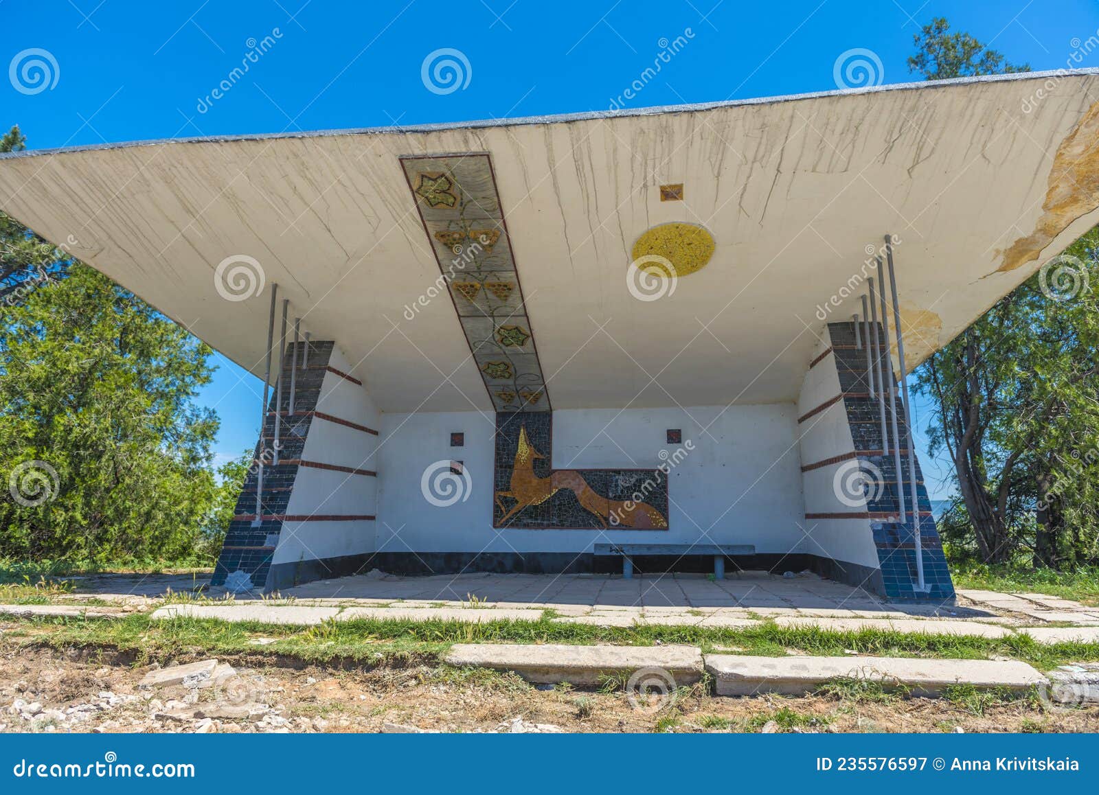 An Old Soviet-era Bus Stop on a Road in Crimea Editorial Photography ...