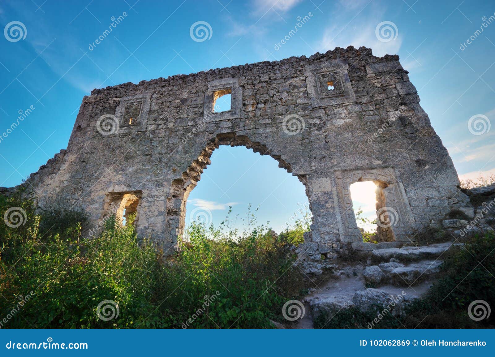 Crimea, Ruins Citadel on Top Mountain Mangup Kale Stock Image - Image ...