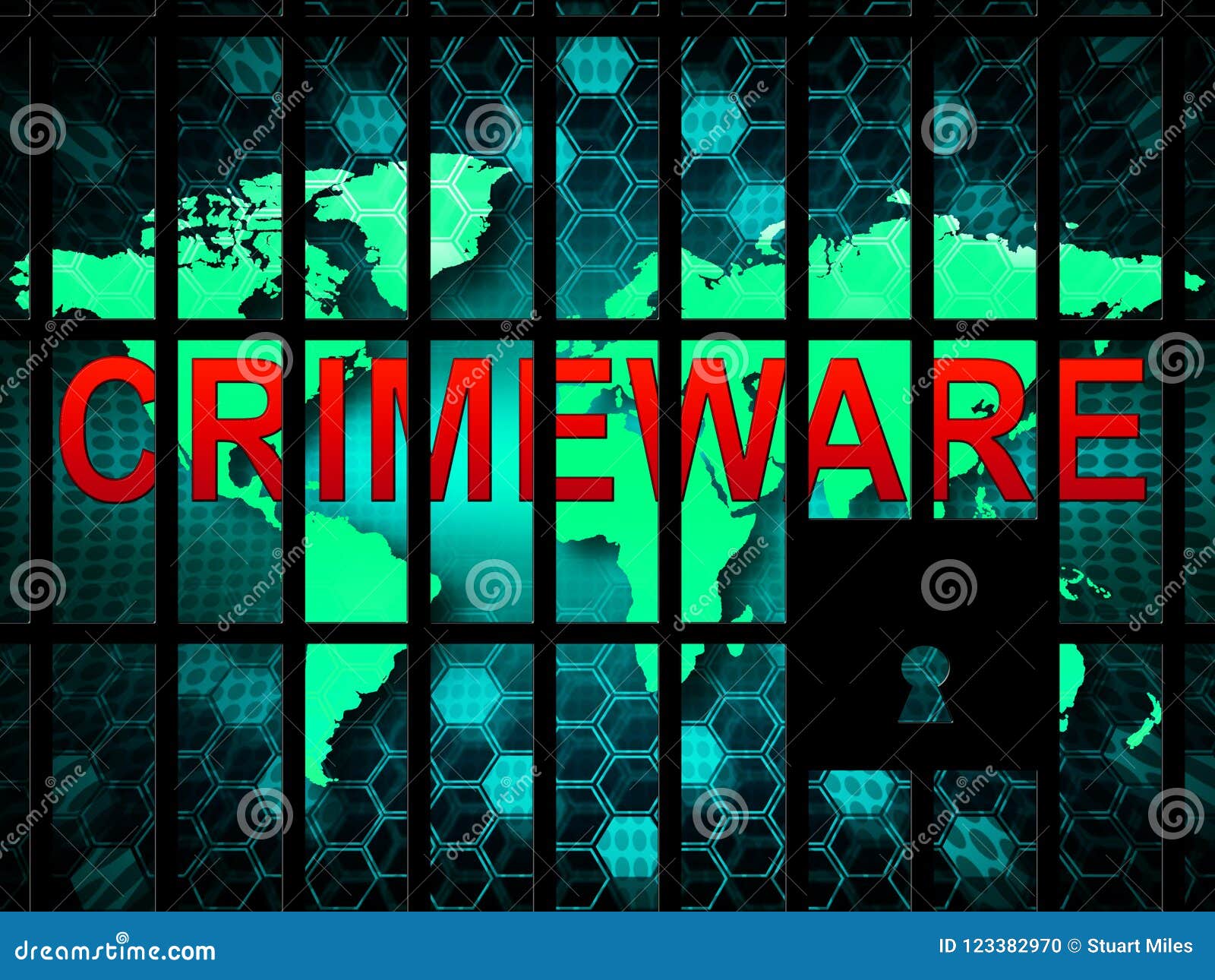 Crimeware Digital Cyber Hack Exploit 2d Illustration Stock Illustration ...