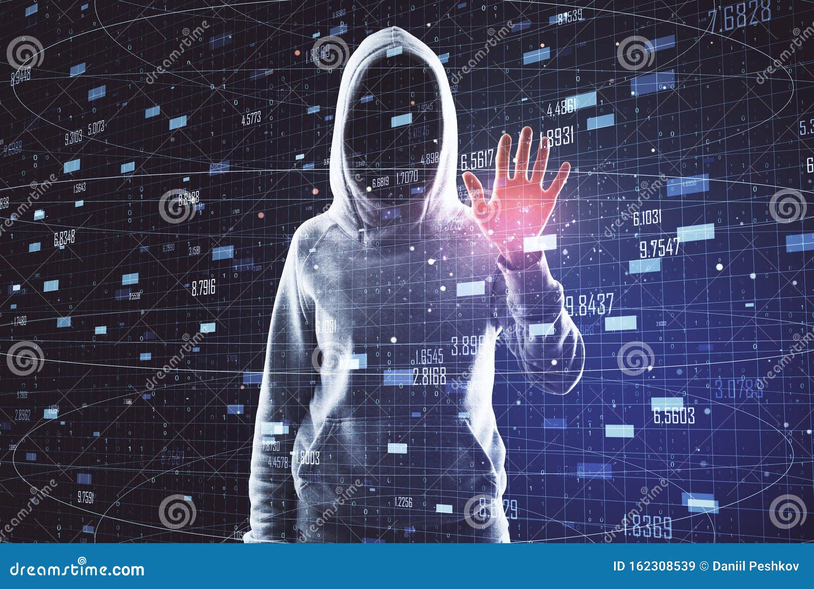 Criminal and AI concept stock image. Image of hack, digits - 162308539