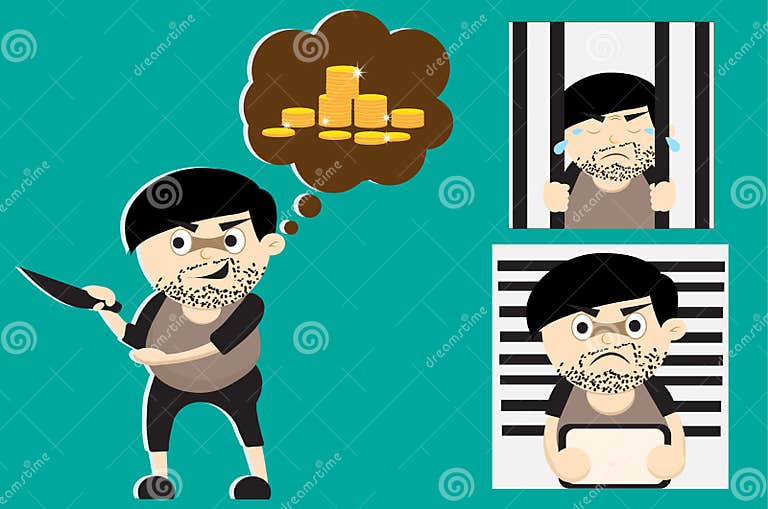 Criminal cartoon stock vector. Illustration of police - 48823102