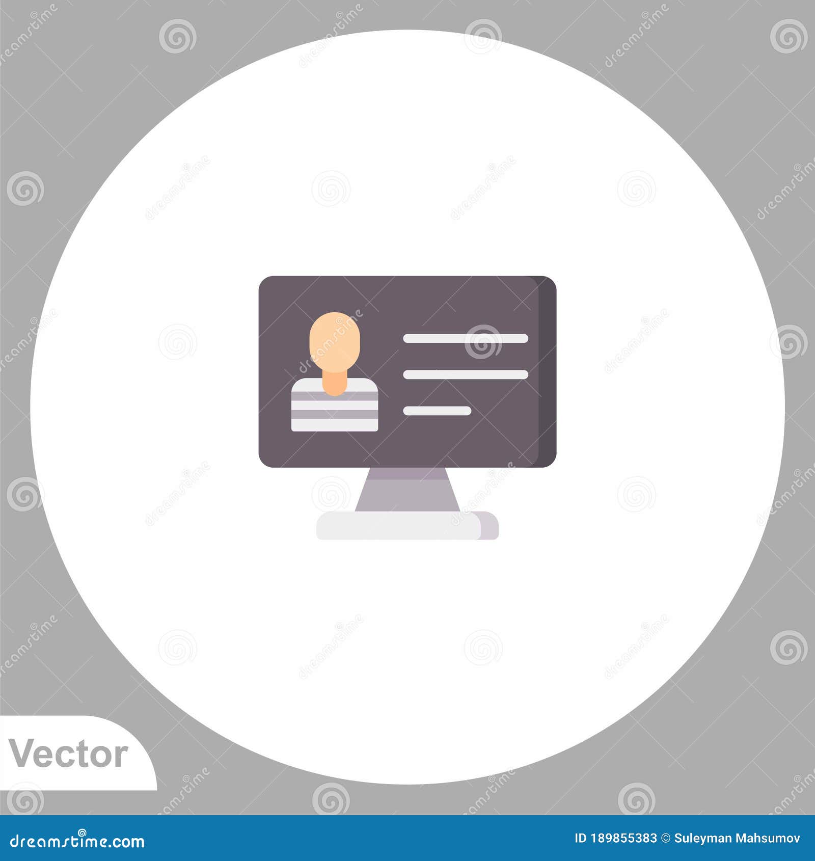 Criminal Database Vector Icon Sign Symbol Stock Vector - Illustration ...