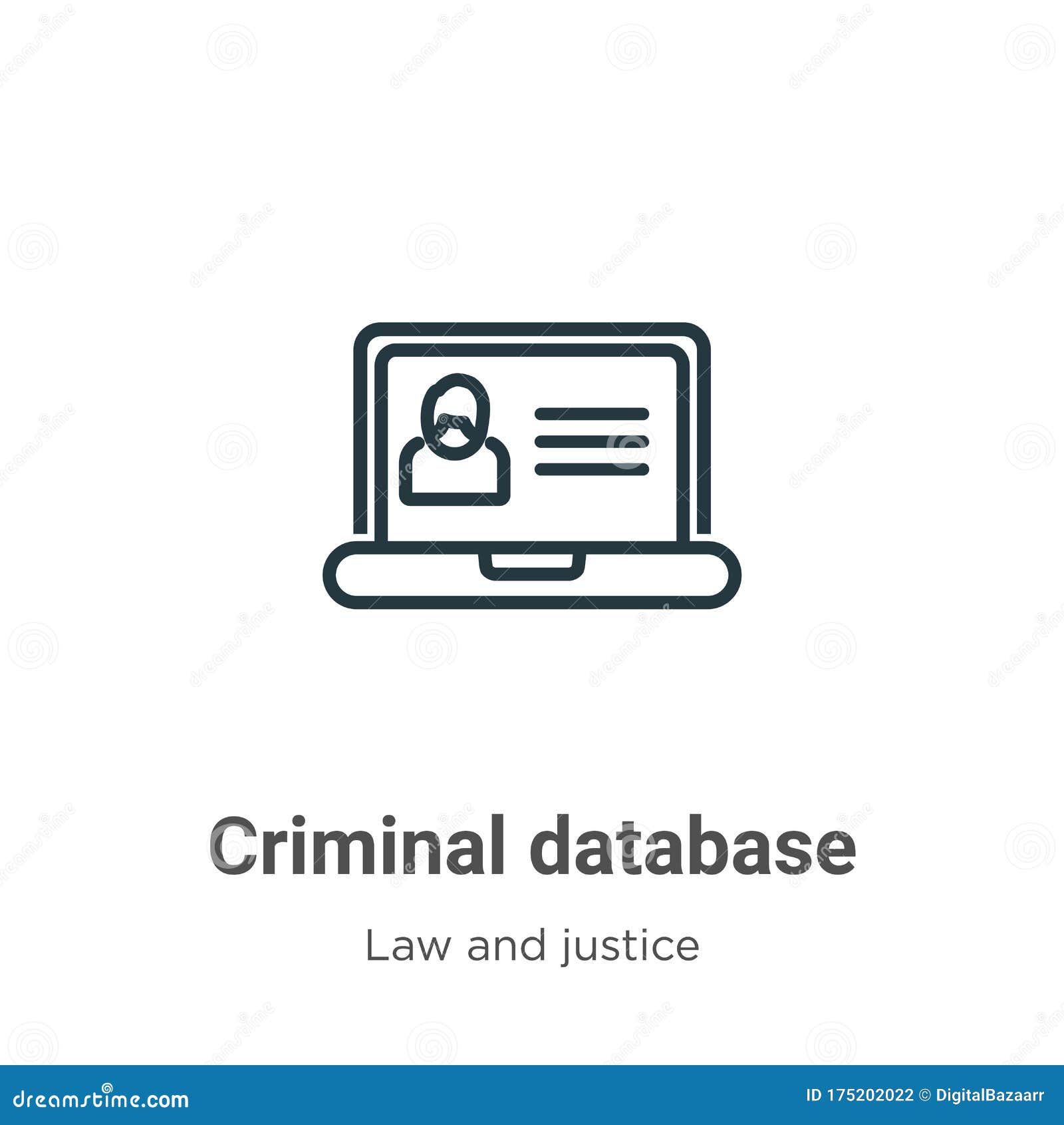 Criminal Database Icon On White Background. Simple Element Illustration ...
