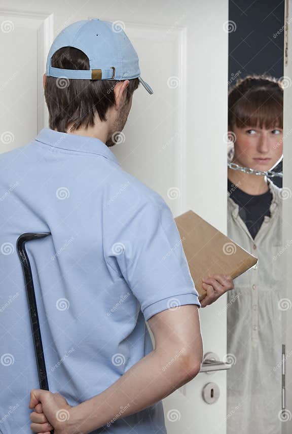 Criminal delivery man stock photo. Image of hiding, delivering - 18442444