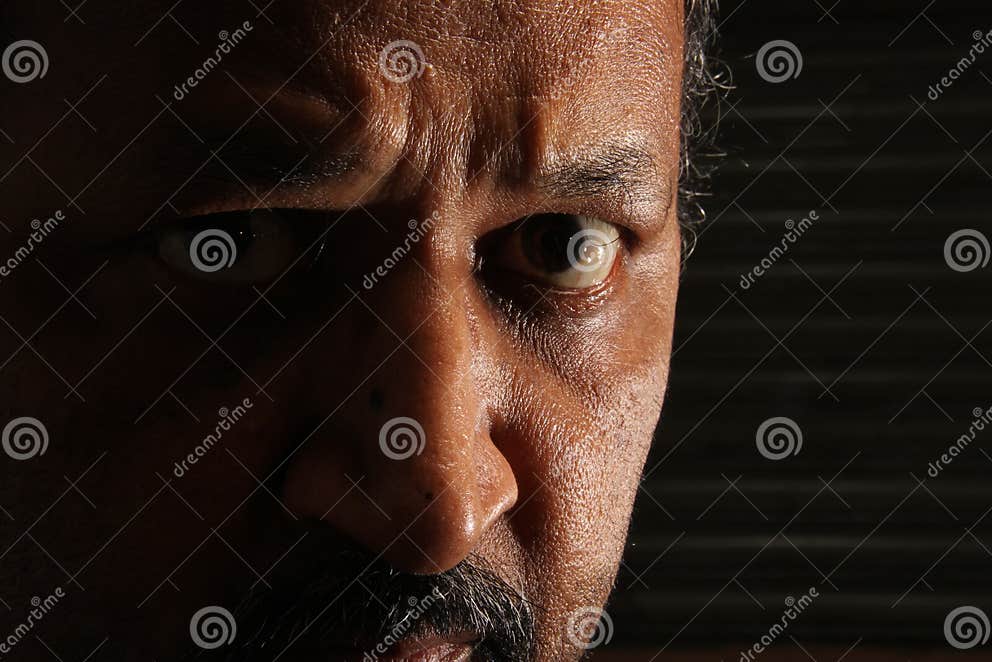 Criminal Looking with Intense Eye Expression Stock Photo - Image of ...