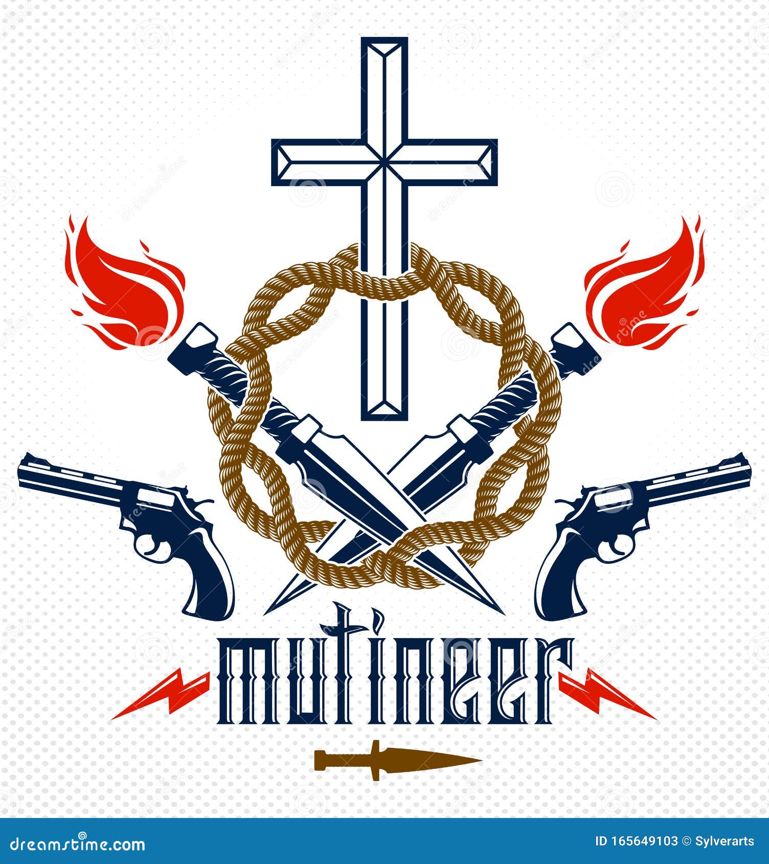Criminal Gangster Dramatic Emblem or Logo with Christian Cross ...