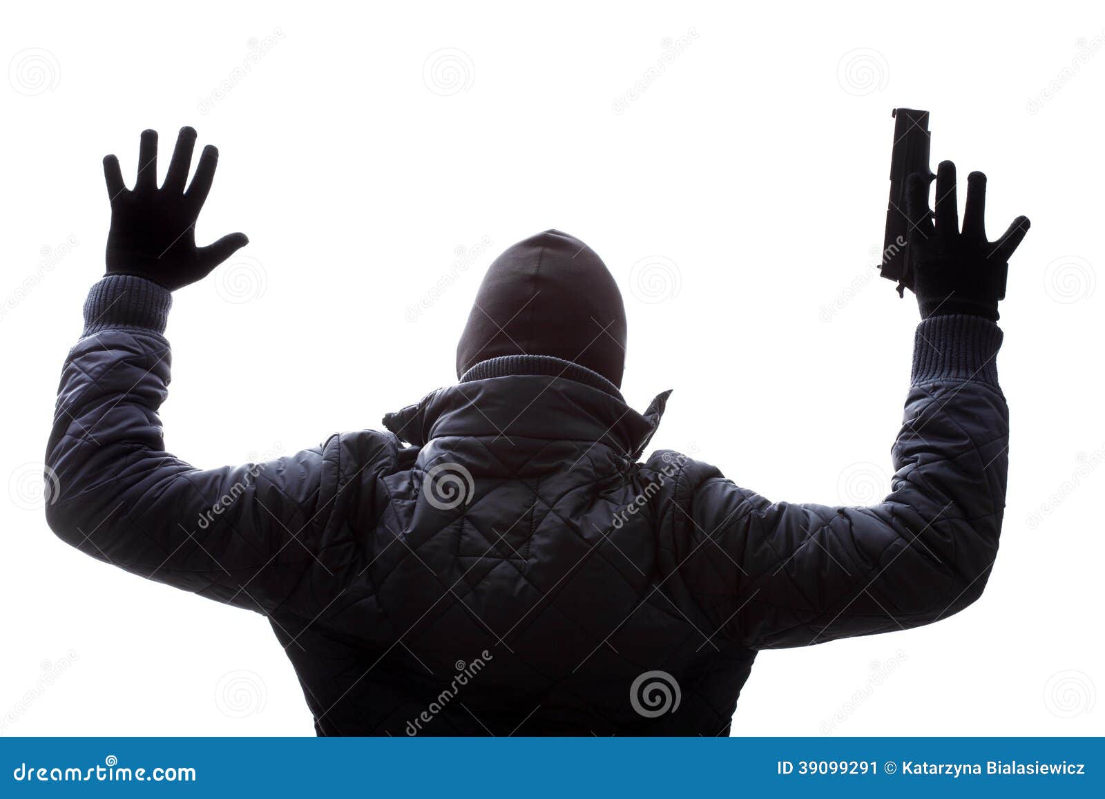 Criminal giving up stock image. Image of bandit, hands - 39099291