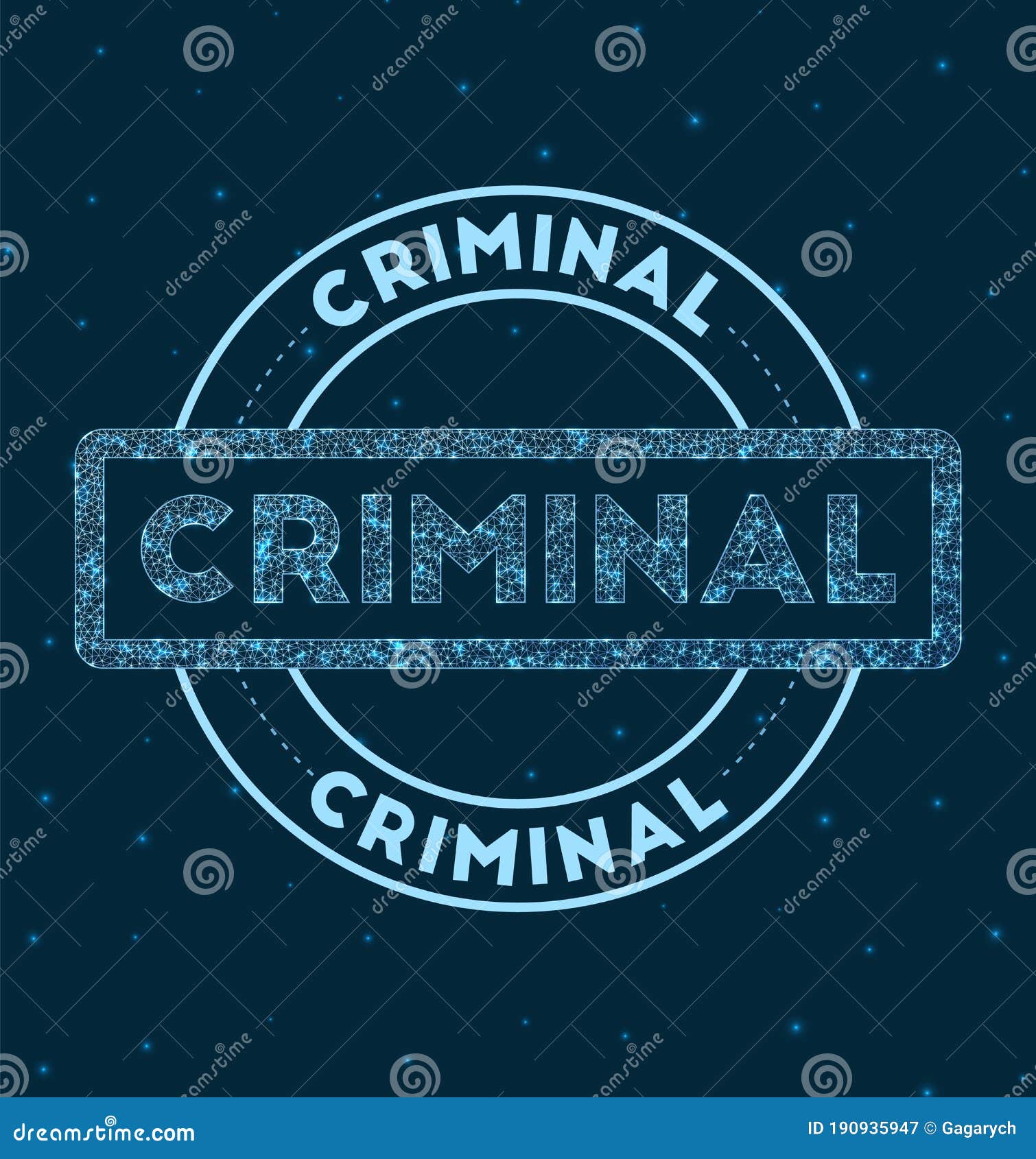 Criminal. Glowing Round Badge Stock Vector - Illustration of badge ...