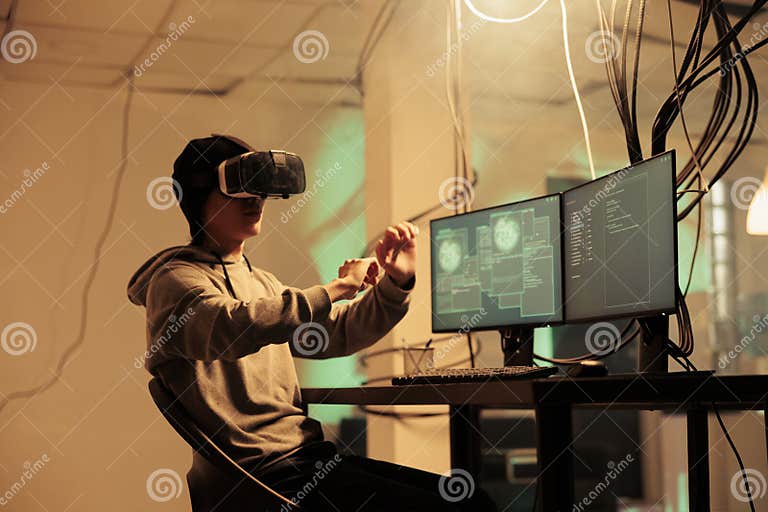 Criminal Hacking Server In Metaverse With Vr Glasses Stock Image Image Of Cyber Hack 278046121