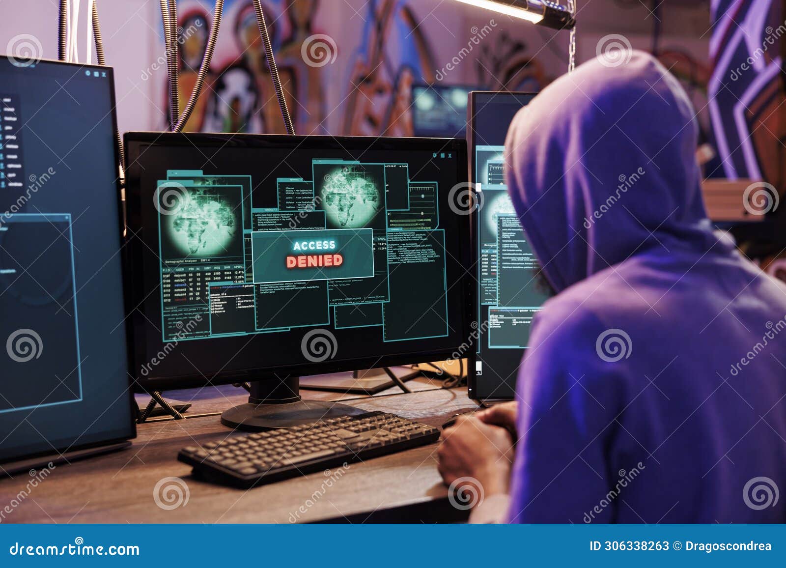 Criminal Hacking System Unsuccessfully Stock Image - Image of hacker ...