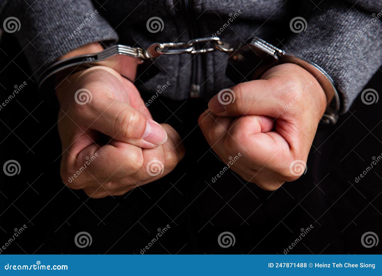 Arrested Man`s Hand with Handcuffs Stock Photo - Image of busted ...