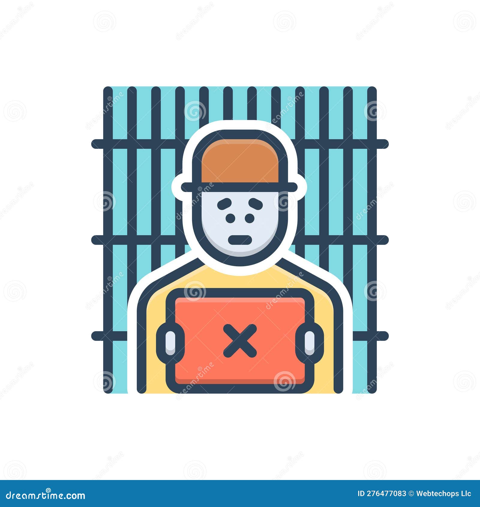 Color Illustration Icon for Criminal, Convicted and Jailbird Stock ...