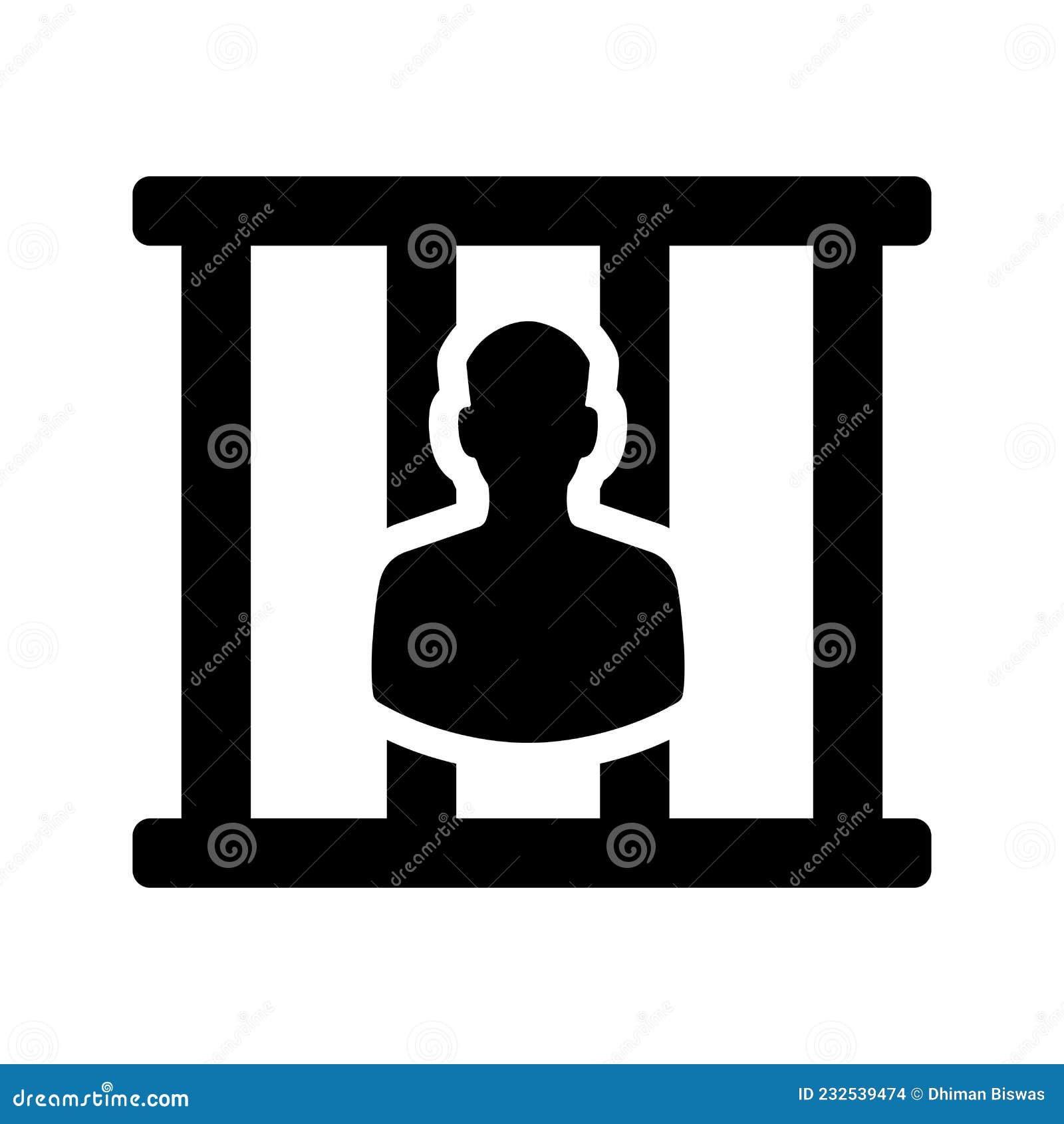Criminal, Jail Icon. Black Vector Graphics Stock Vector - Illustration ...