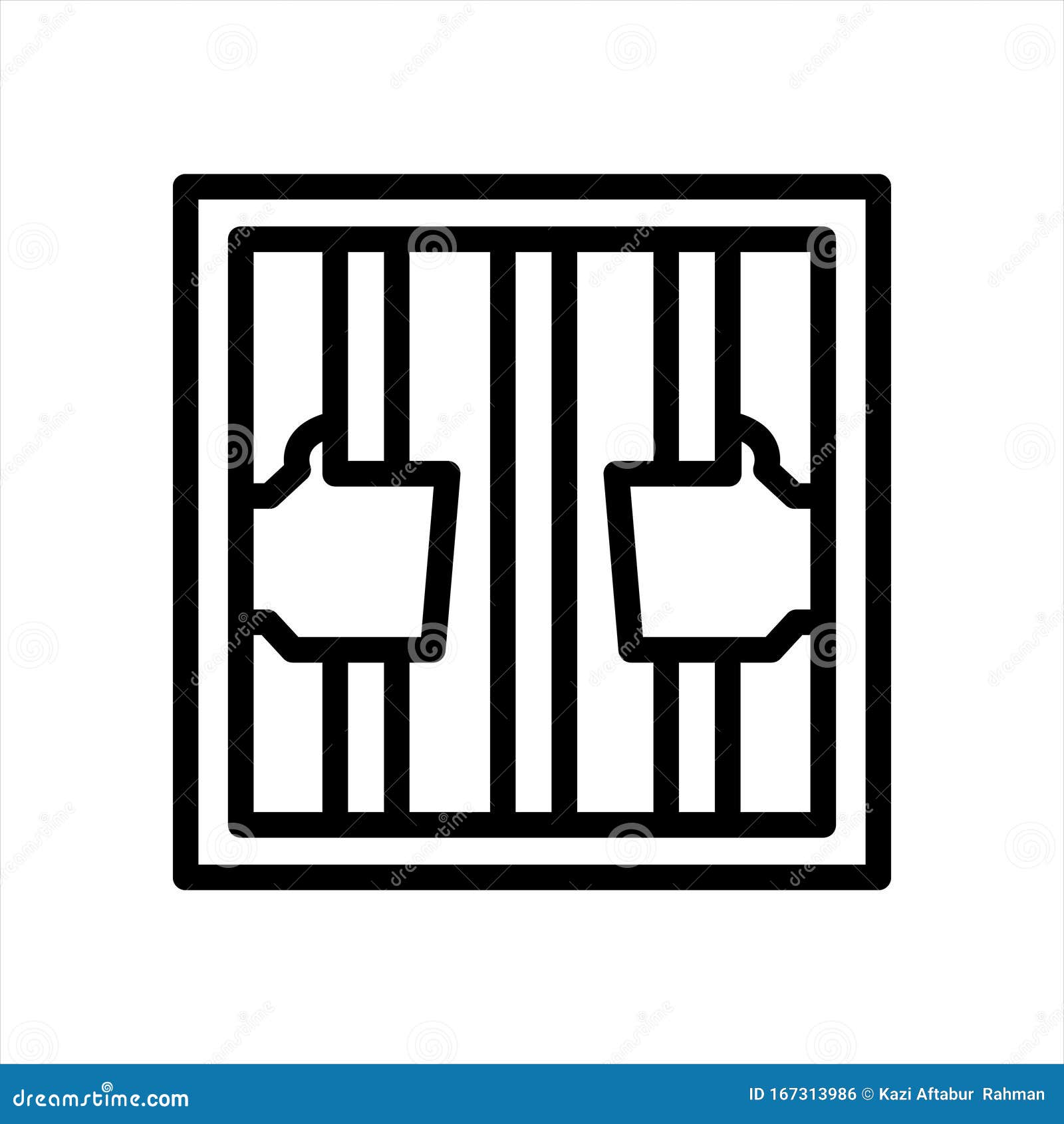 Jail Symbol. Prisoner In Prison. Perpetrator And Bars On Windows ...