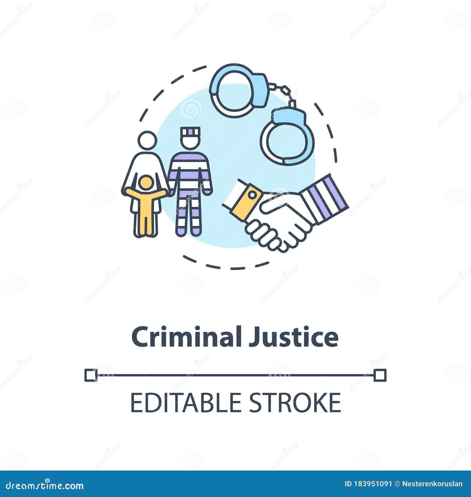 Criminal Law And Justice Concept Judge Gavel Handcuffs And Books Royalty Free Cartoon