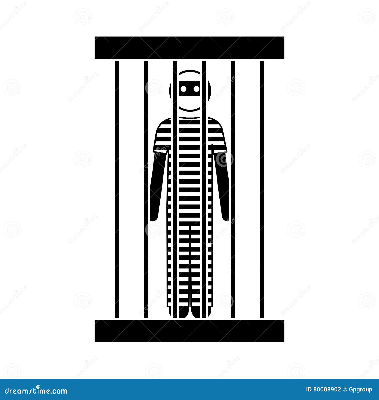 Criminal man icon stock vector. Illustration of character - 80008902