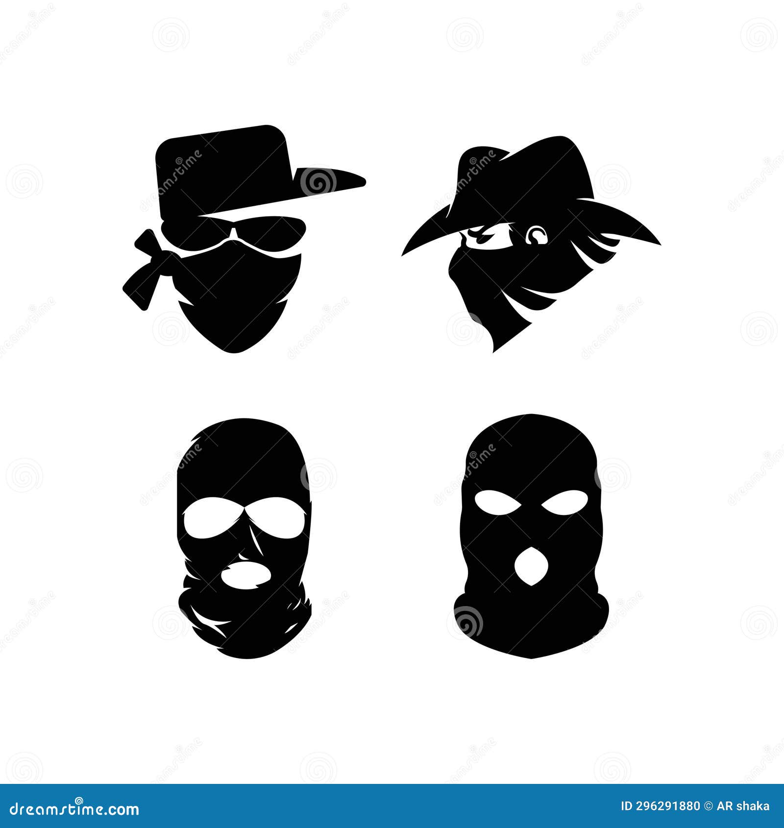 Criminal Mask and Bandit Icon, Logo Vector Design Stock Vector ...