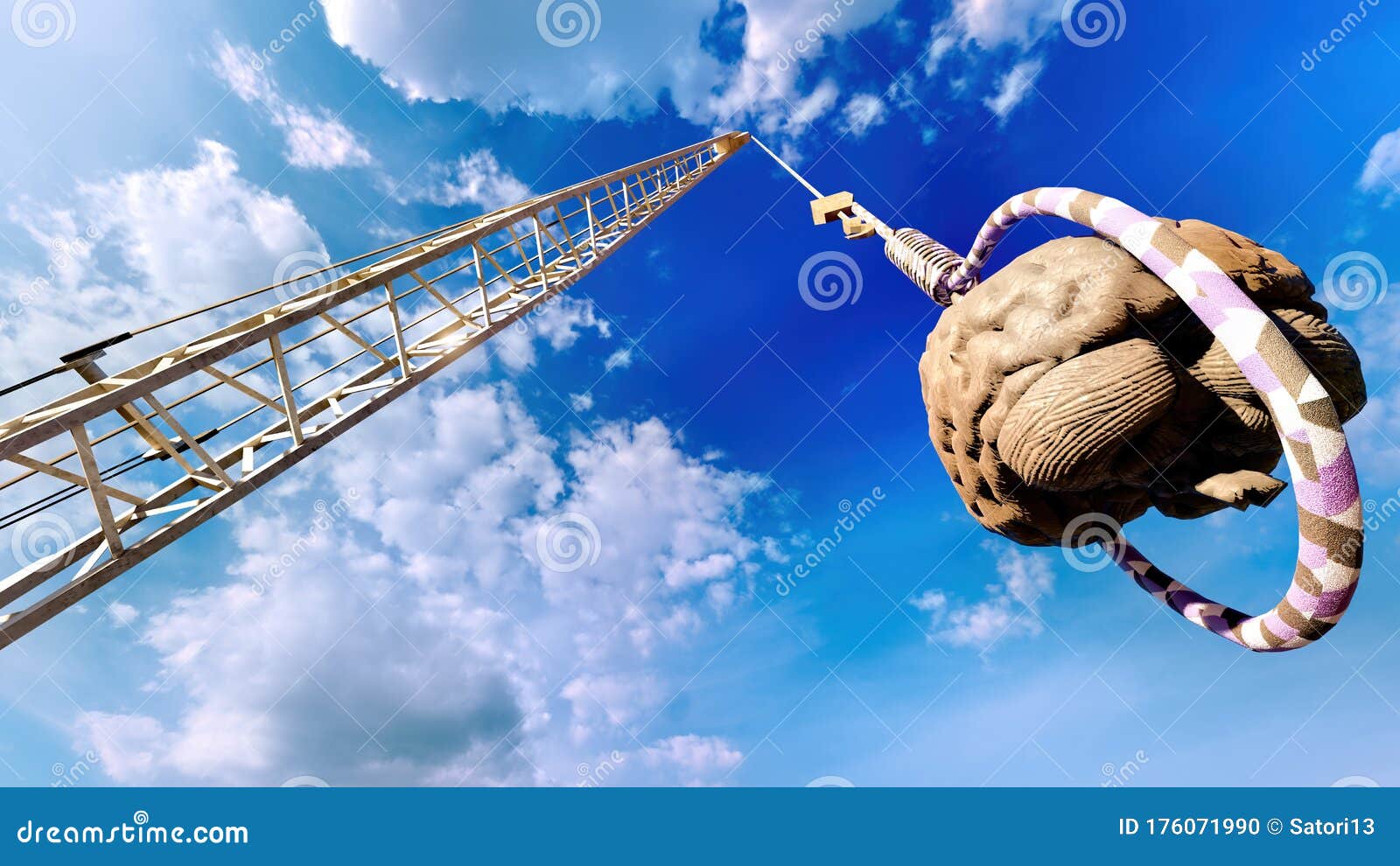 3d Rendering Of A Hangman`s Noose Made Of Natural Beige Rope Hanging On ...