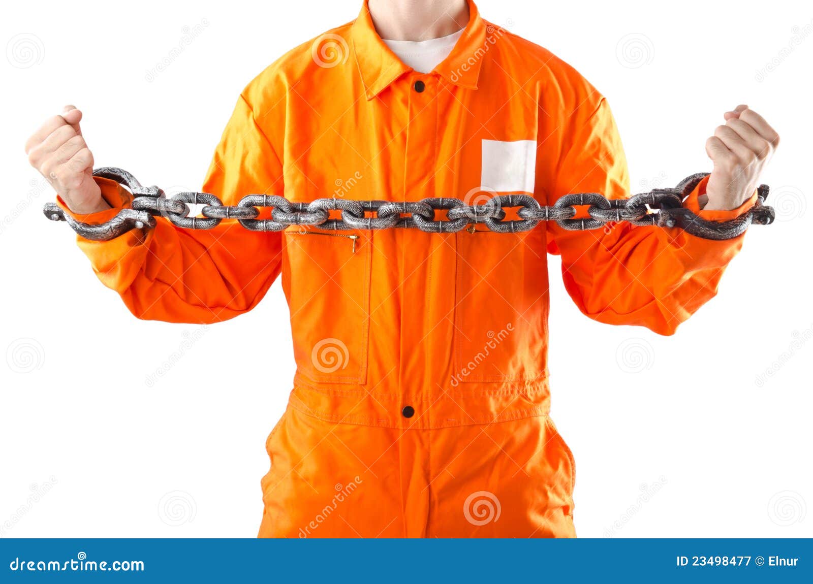 Criminal In Orange Uniform Behind Prison Bars, Serving Life Sentence ...