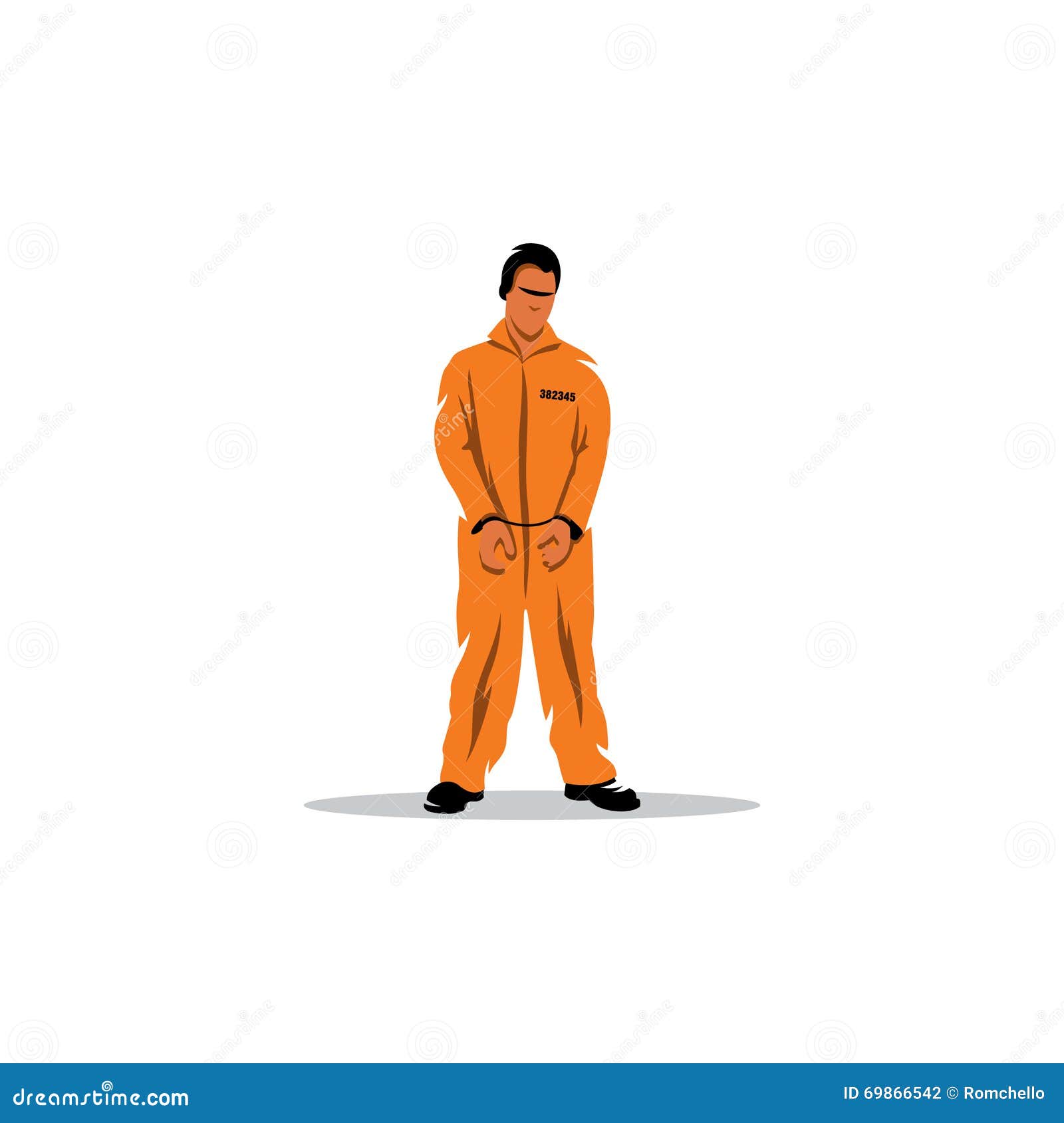 Criminal in Orange Robe. Vector Illustration. Stock Vector ...