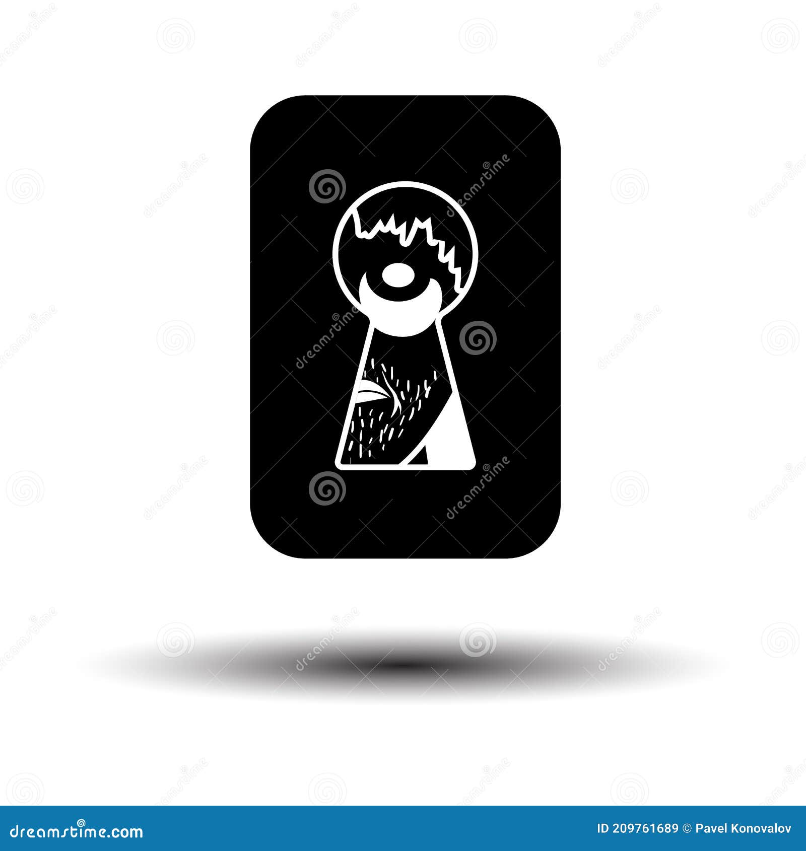 Criminal Peeping through Keyhole Icon Stock Vector - Illustration of ...