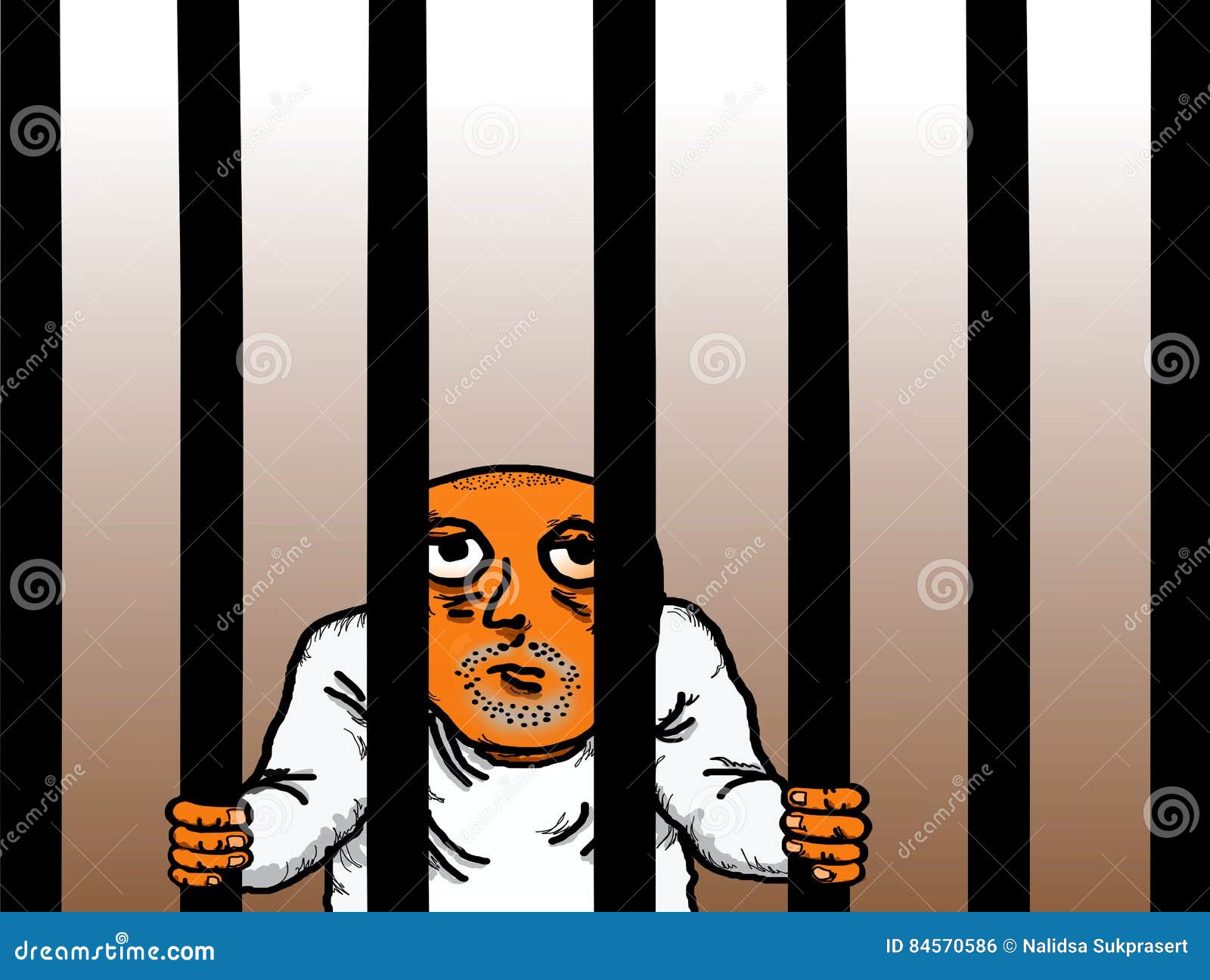 Criminal Prisoner Imprisoned Jail Cell Stock Illustration ...